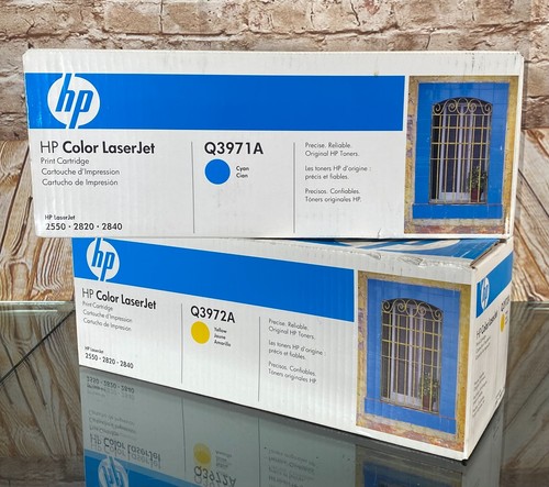 Genuine HP 122A 123A Toner Cyan Yellow Q3972A Q3971A LaserJet 2550 2820 ...
