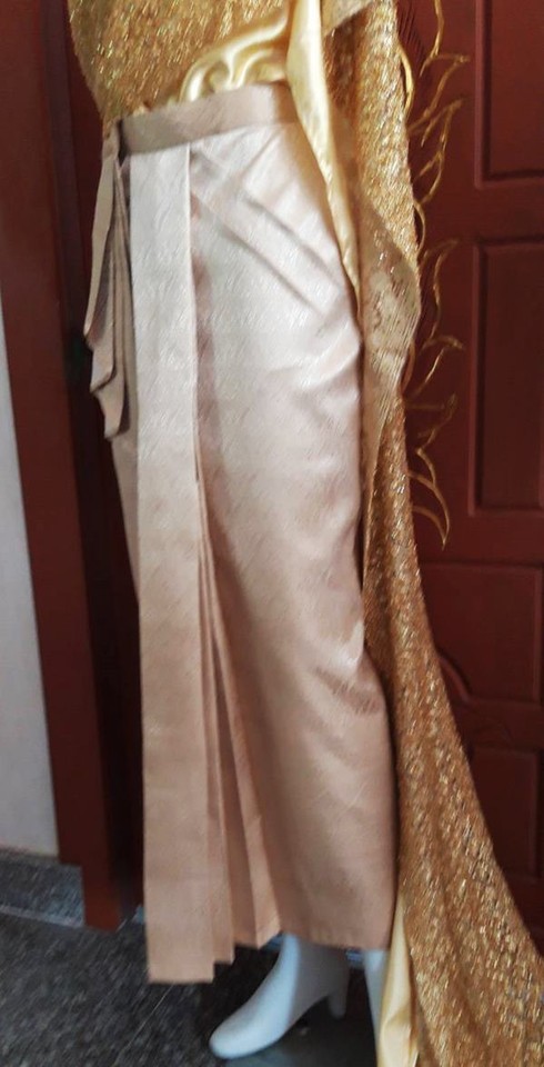 Traditional Thai Costume Wedding Dress Wrap Sinh Skirt Cloth Carnival ...