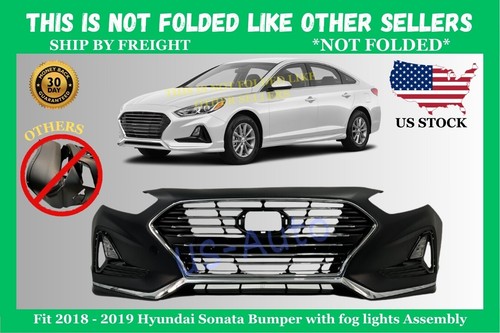 Fits 2018 - 2019 Hyundai Sonata Front Bumper Complete Assembly w/fog ...
