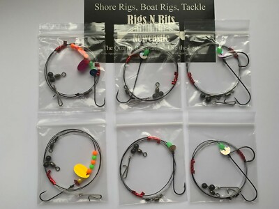 6 x Pulley Rigs - Sea Fishing rigs, Hand tied Quality rigs - shore pier ...