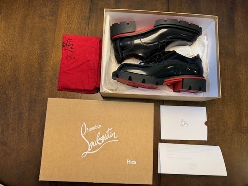 Christian Louboutin Men Our Georges L Flat Black Dress Shoes 9.5 43.5 ...