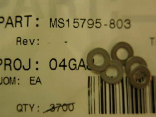 1000 MS15795-803 Mil-Spec Stainless Steel Flat Washer ID.125 OD.250 for ...