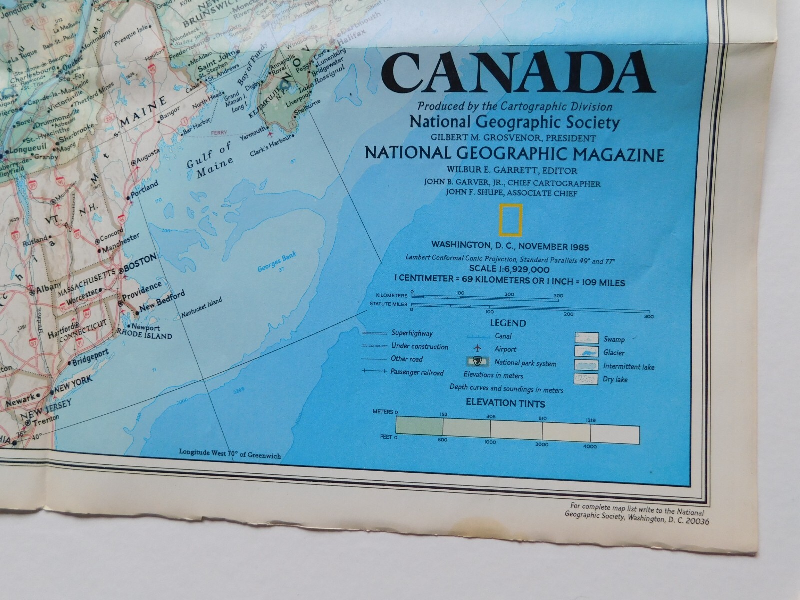 Canada - 1985 National Geographic Map - Canada's Vacationlands | eBay UK