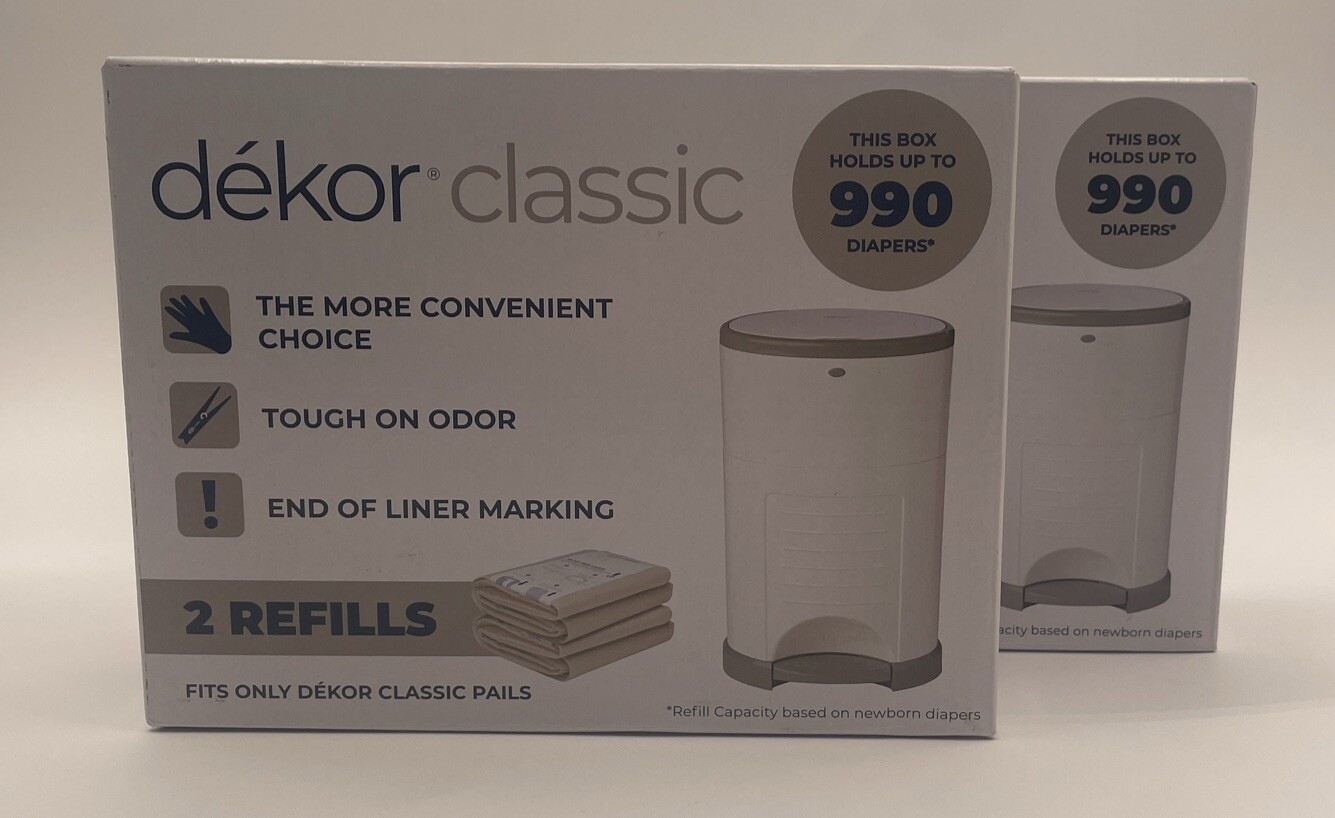2 Boxes Of Dekor Classic Diaper Pail Refills 2 Count Holds Up To 990 ...