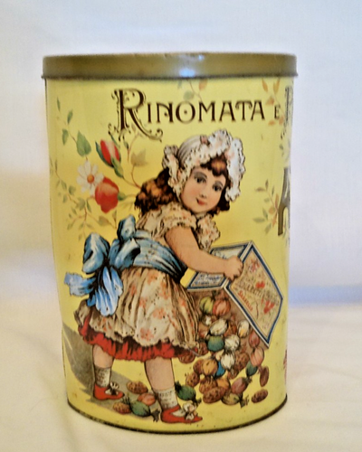 Amaretti Virginia Large Vintage Tin Container With Lid Italy Sassello ...