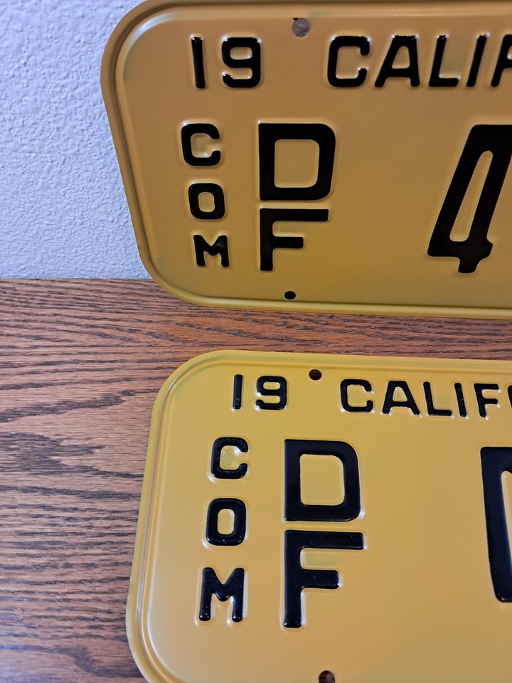 1947 California Commercial License Plates Pair - Unused, Original ...