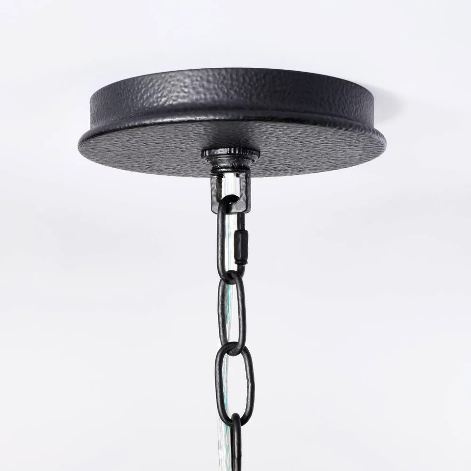 6-Light Hammered Metal Chandelier Black - Threshold designed with ...