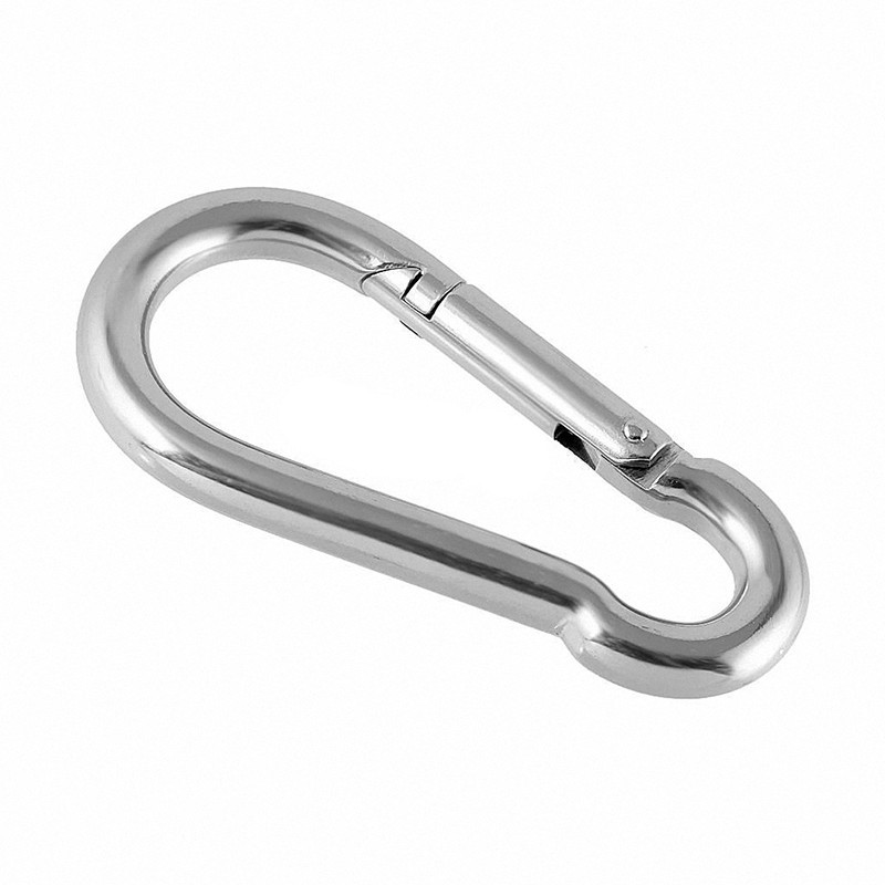 5pc 304 Stainless Steel Spring Snap Quick Link Lock Key Ring Carabiner ...