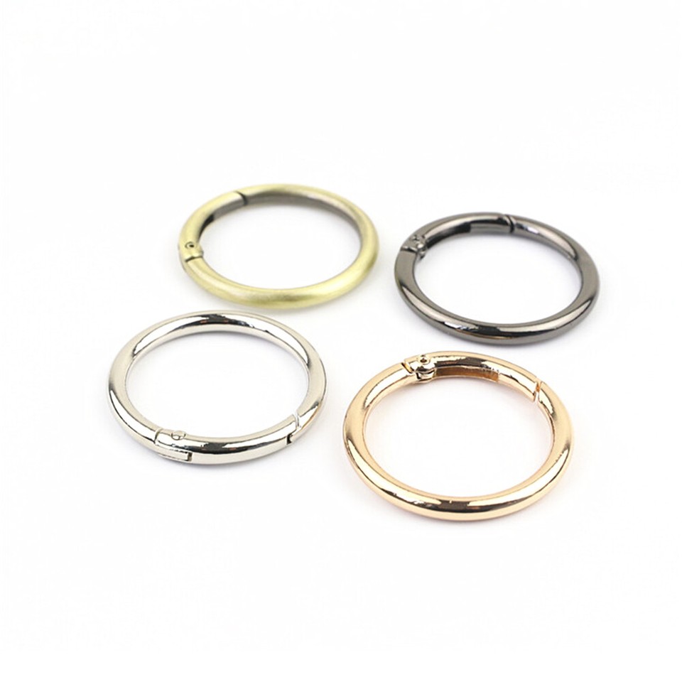 Round Carabiner Clip Push Gate Snap Open Hooks Spring Ring 10 12 15 20 ...