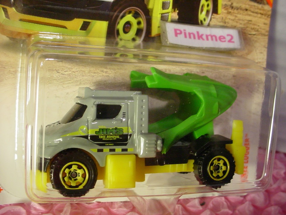 2018 Matchbox #35 TREE LUGGER☆gray/yellow/green;Jim's☆MBX CONSTRUCTION ...