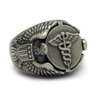 Medical Corps US Army American Eagle Caduceus Sterling Silver Biker Men ...