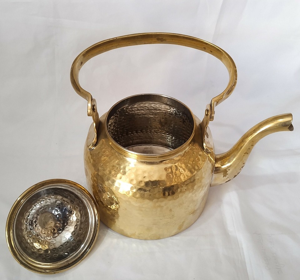 Antique Brass Coffee Kettle, Brass Tea Kettle, Teapot Cooking & Serving ...