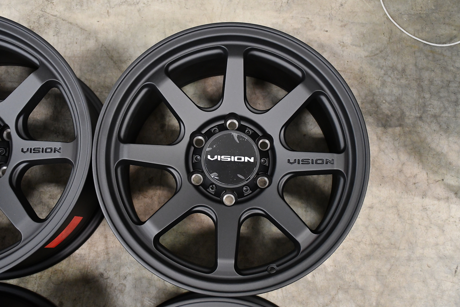 Set 4 16" Vision Off-Road 351 Flow Satin Black Wheels 16x8 8x6.5 Truck ...