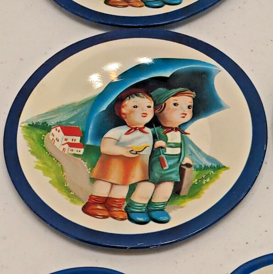 Vintage Hummel Kids Metal Tin Litho Play Plates Pretend Doll BT18 N | eBay