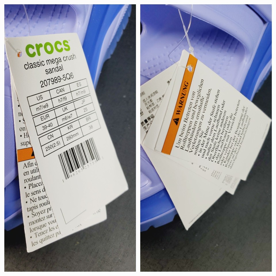 NEW w/ TAG CROCS MEGA CRUSH SANDAL SHOES PURPLE Size 7 Men/ 9 Women | eBay