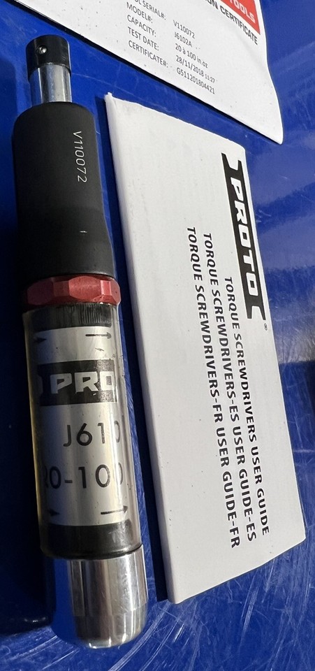 Proto Torque Screwdriver 20-100 In-Oz J6102A NEW | eBay
