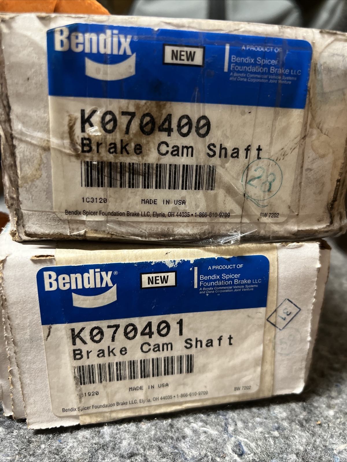 Bendix K070400 AND K070401 air Brake s cam Shafts | eBay