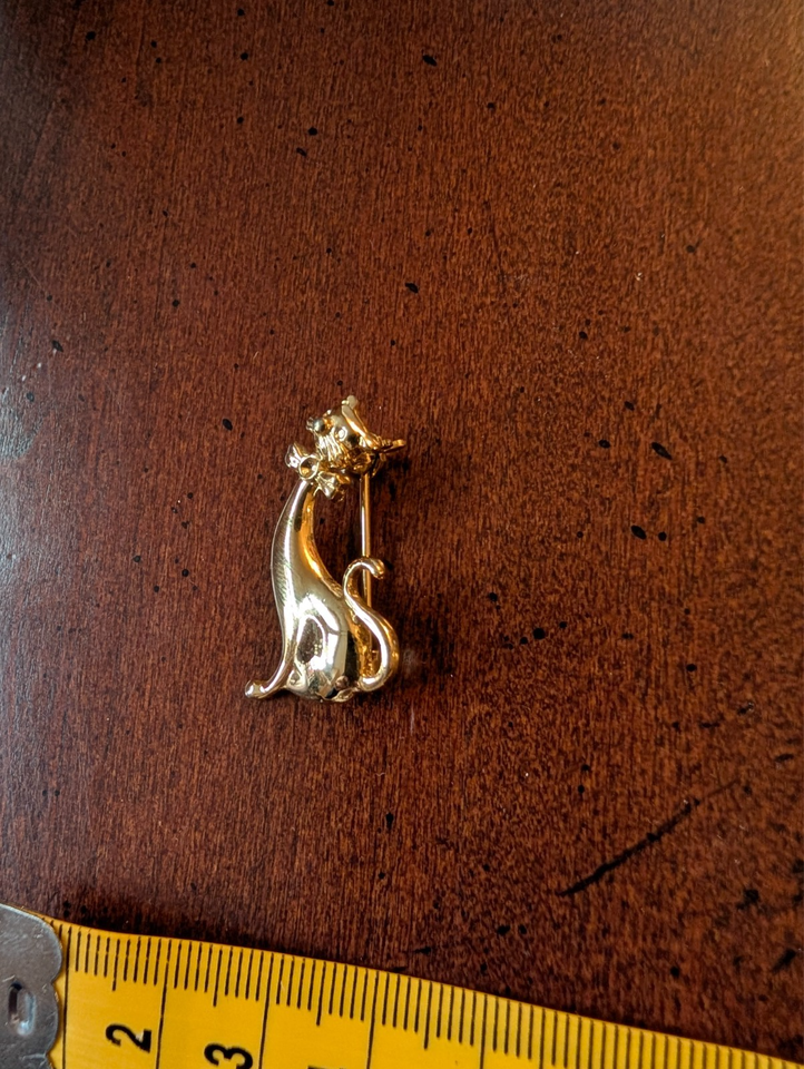 Vintage JJ Jonette Jewelry Gold Tone Sassy Cat Brooch pin | eBay