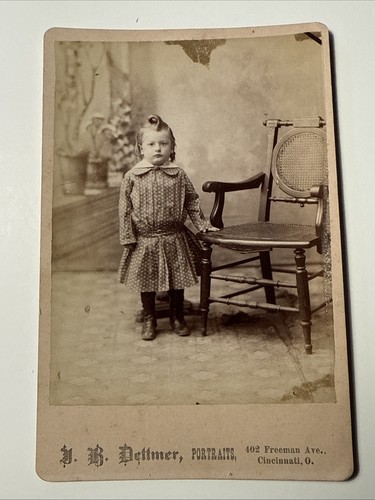 1890s Big Hair Curl soft serve Boy in Dress Vtg Cabinet Card Photo ...
