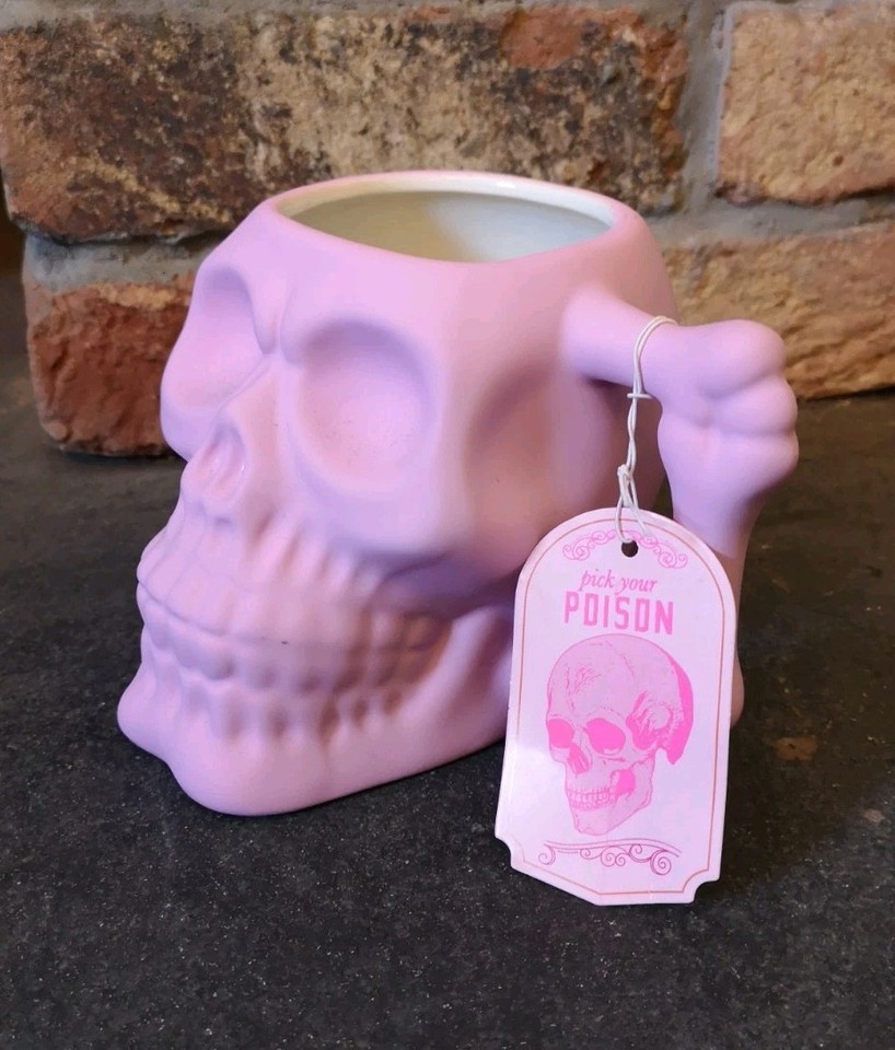 Tk Maxx Homesense halloween Large Pink Skull Mug By Sunday Morning ...