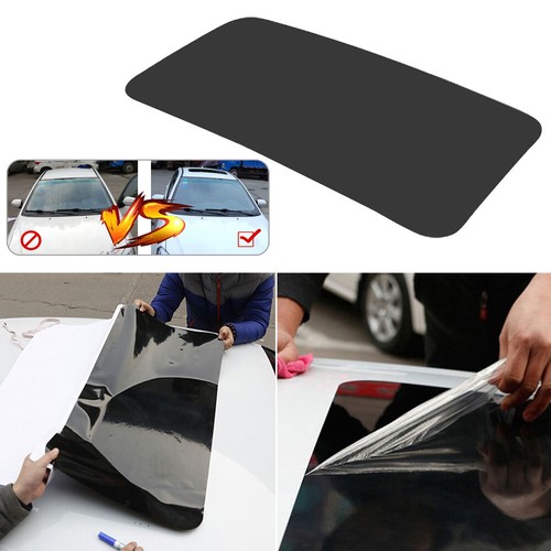 1x Universal Car Sticker Simulation Fake Sunroof Cover Black Vinyl Film ...