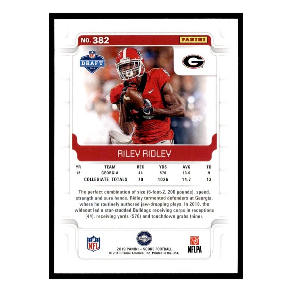 2019 Score #382 Riley Ridley Rookie Georgia Bulldogs Football Card | eBay