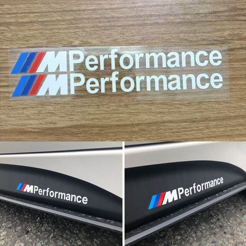 2X M Performance vinyl decal sticker Side Skirt 300mm White For BMW1 3 ...