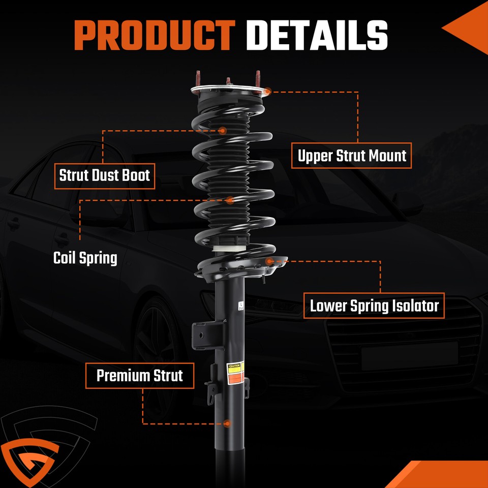 2× Rear Shock Strut Assemblies LR005573 For Land Rover Freelander 2 ...