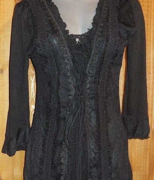 PRETTY ANGEL SHIRT blouse TUNIC Vintage LACE gypsy SM-XXL slenderizing ...