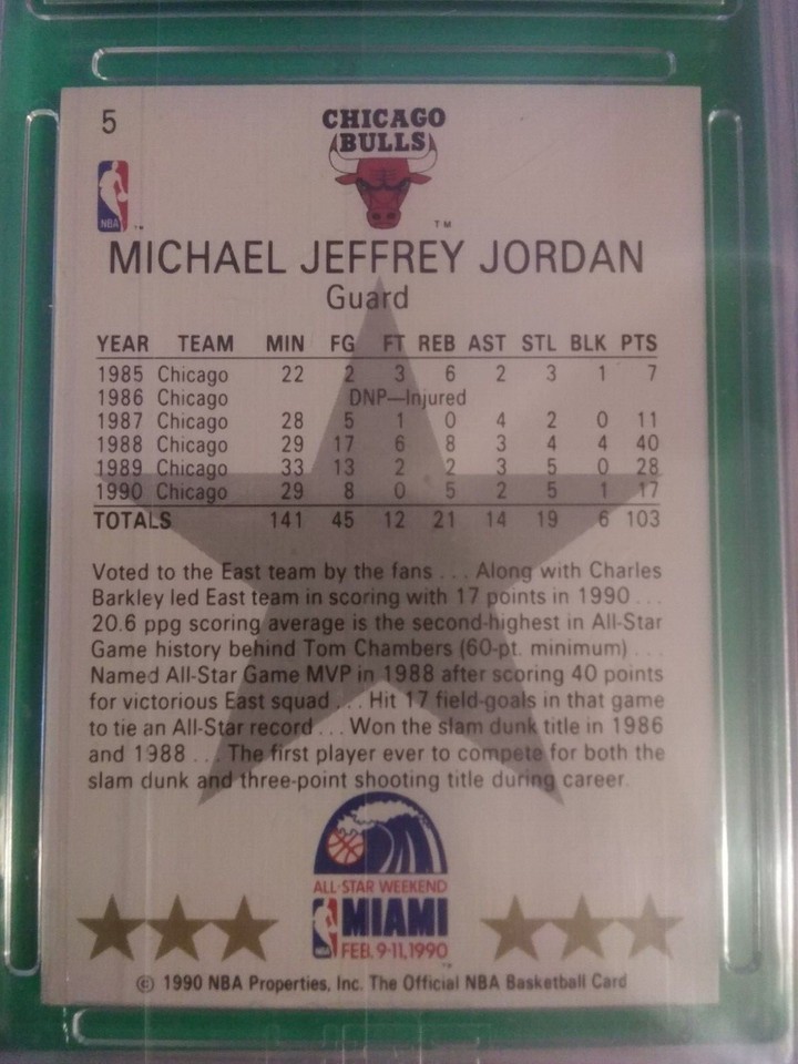 Michael Jordan Trading Card 1990-91 Hoops All-Star Card #5 | eBay