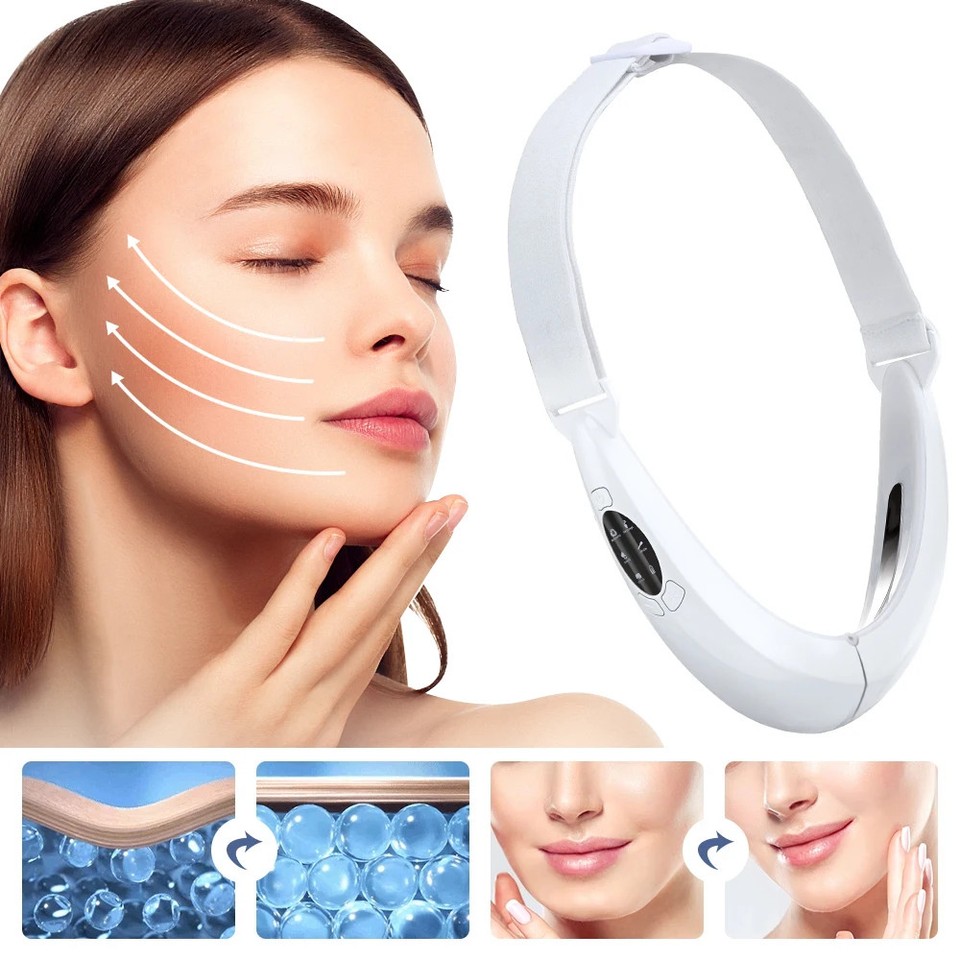 V Shape Lift Belt Facial Lifting Massager Face Vibration Massage Skin ...