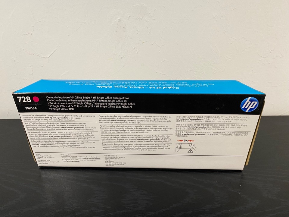 Genuine HP 728 300ml Magenta Ink Cartridge F9K16A DesignJet T730 T830 ...