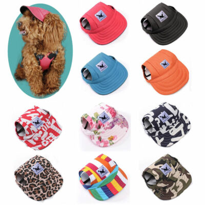 Dog Hat Pet Baseball Cap Sport Visor Cap with Ear Holes Chin Strap for ...