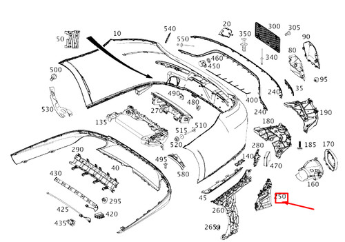 MERCEDES-BENZ E C238 REAR RIGHT BUMPER BASIC CARRIER A2388803400 NO ...