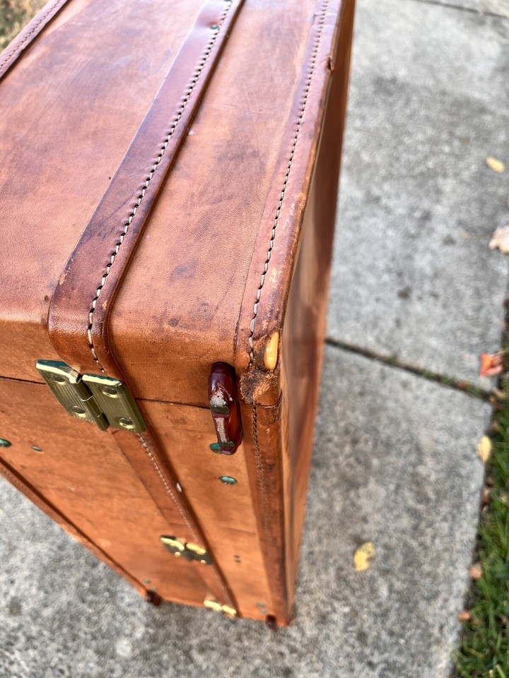 VTG Large Hartmann Belting Leather Suitcase Luggage Case 26" Rare ...