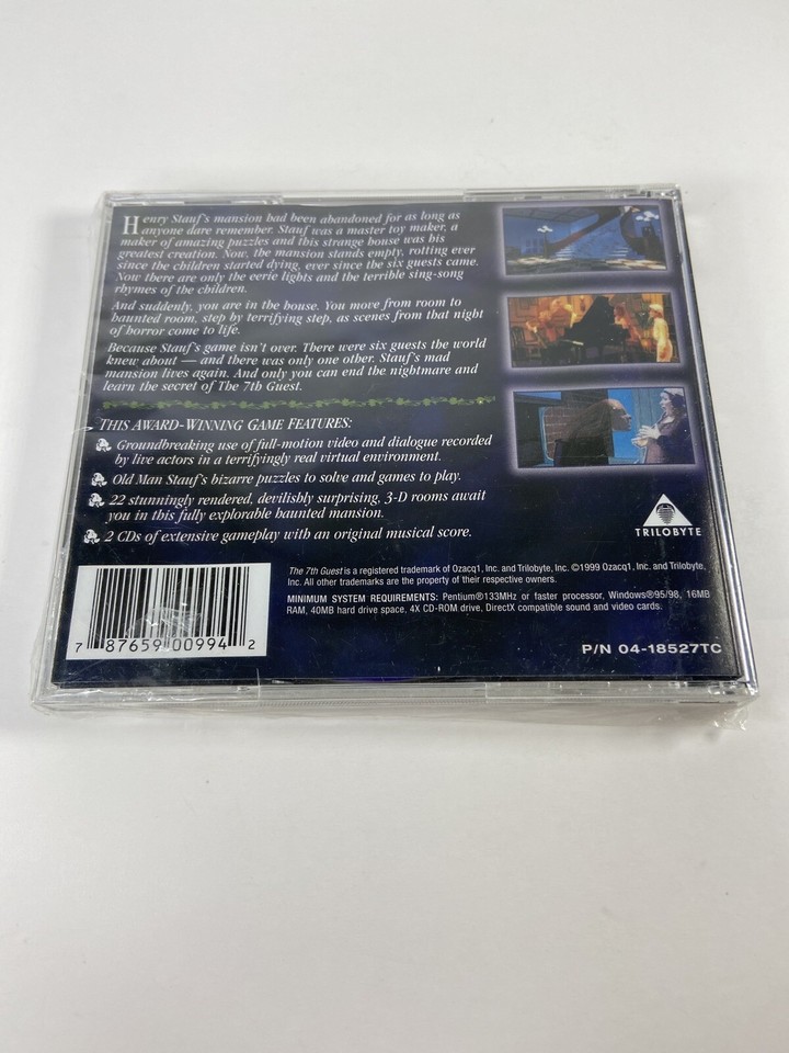 The 7th Guest 1999 Release PC CD-ROM Game 2 Disc Win 95/98 Brand New ...