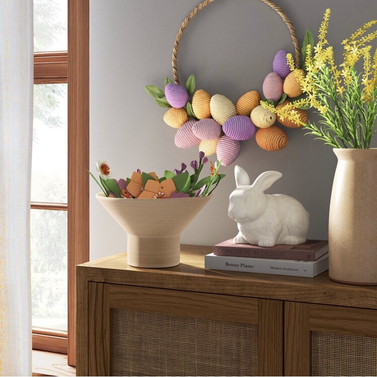 Set of 2 Threshold Easter 2023 Bunny Rabbit Figures Cream Ceramic Med ...