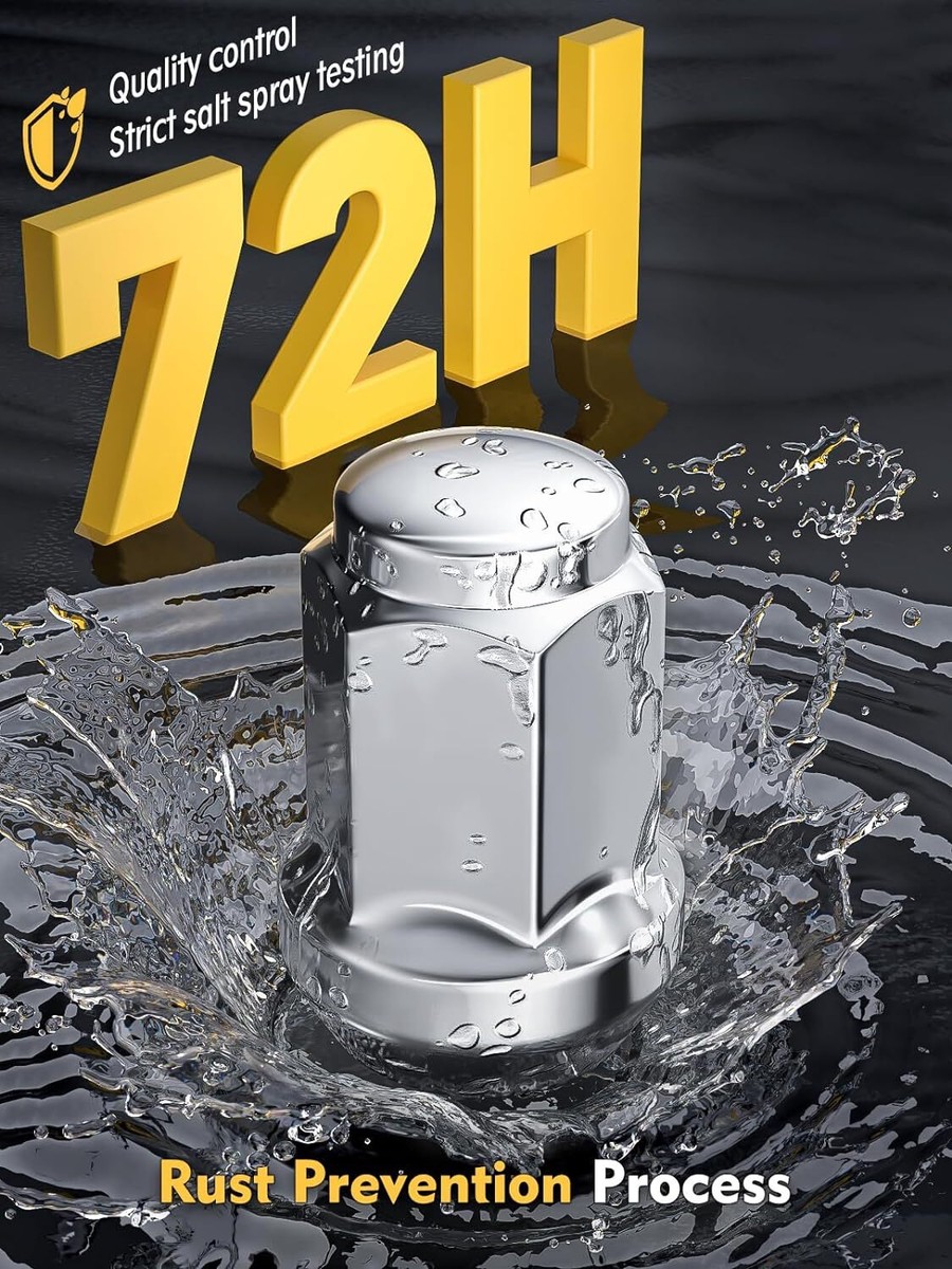 Black Lug Nuts 24-Pack M12x1.5 Black Chrome Lug Nuts - Closed End Solid ...