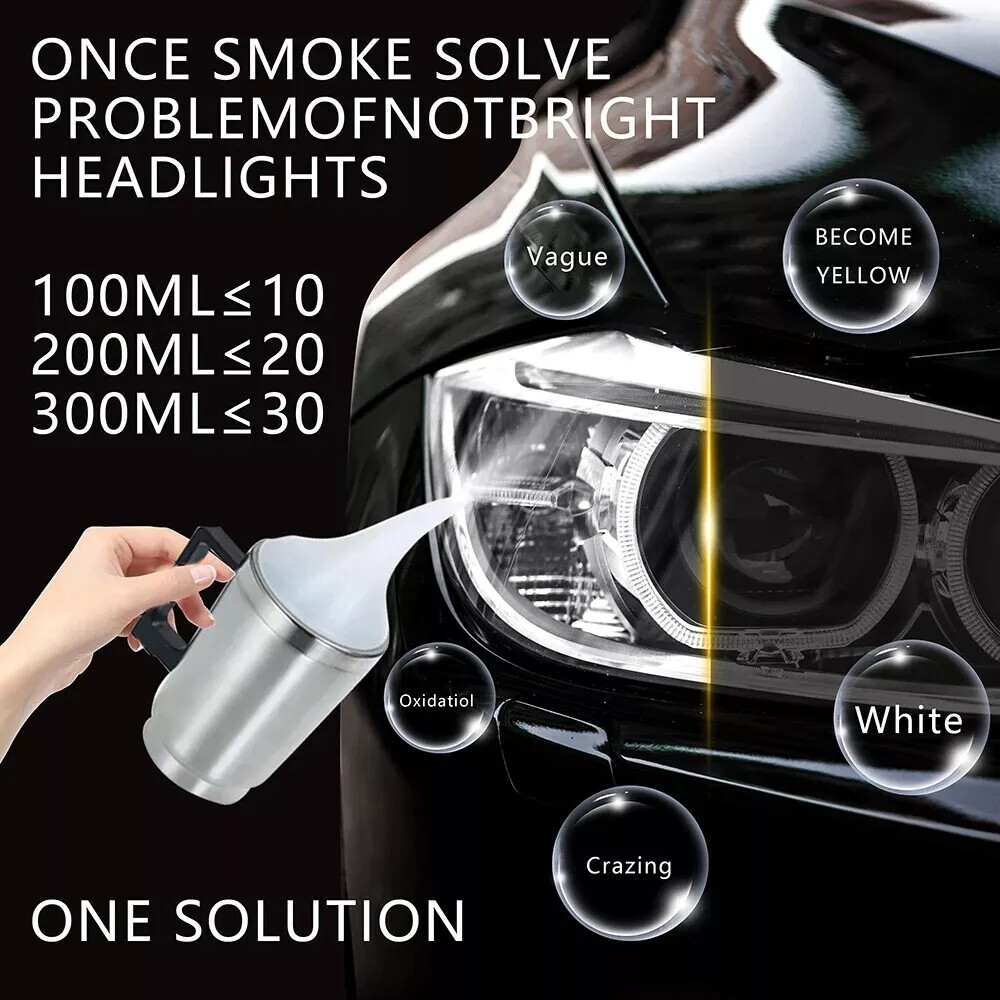 500ml Kit Lucidatura Polimero Pulizia Rinnova Fari Elimina Graffi ...