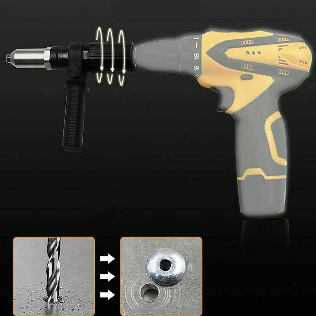 Electric Rivet Pop Gun Adaptor Cordless Drill Nut Riveting Riveter ...