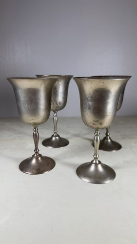 Vintage silver plated Old wine goblets Set Of 4 | eBay