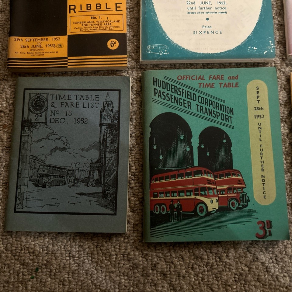 1950s Bus Timetables And Fare Lists! Ribble, Rochdale, Crossville And ...