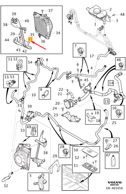 VOLVO XC60 MK2 INVERTER COOLER BRACKET STAY 31368441 GENUINE for sale ...