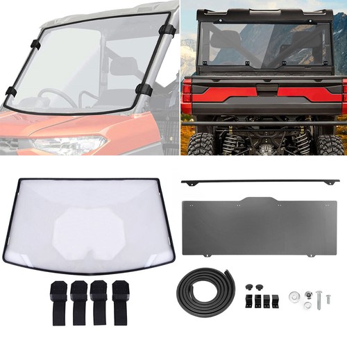 UTV Front + Rear Windshield Window fit for Polaris Ranger XP 900 /XP ...