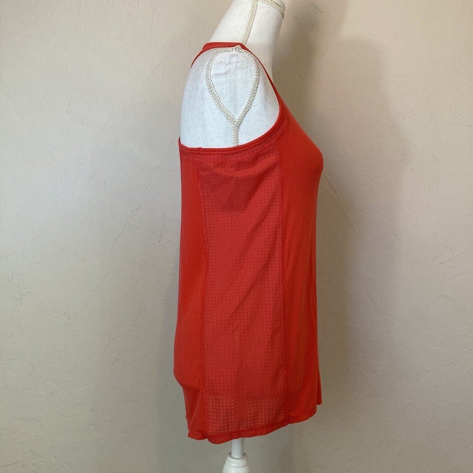 Avia Begonia Pink Orange Semi Sheer Mesh Racerback Workout Tank Small ...