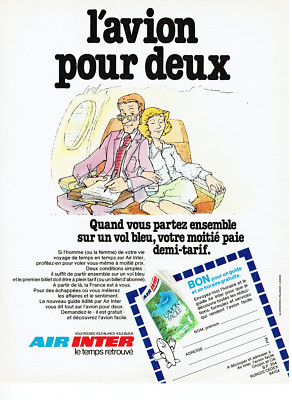 Publicité Advertising 088 1977 Air Inter compagnie aérienne horaires | eBay