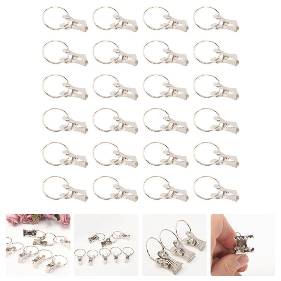 50 Pcs Drapery Hooks for Pleated Drapes Curtain Clip Slide Rings with ...