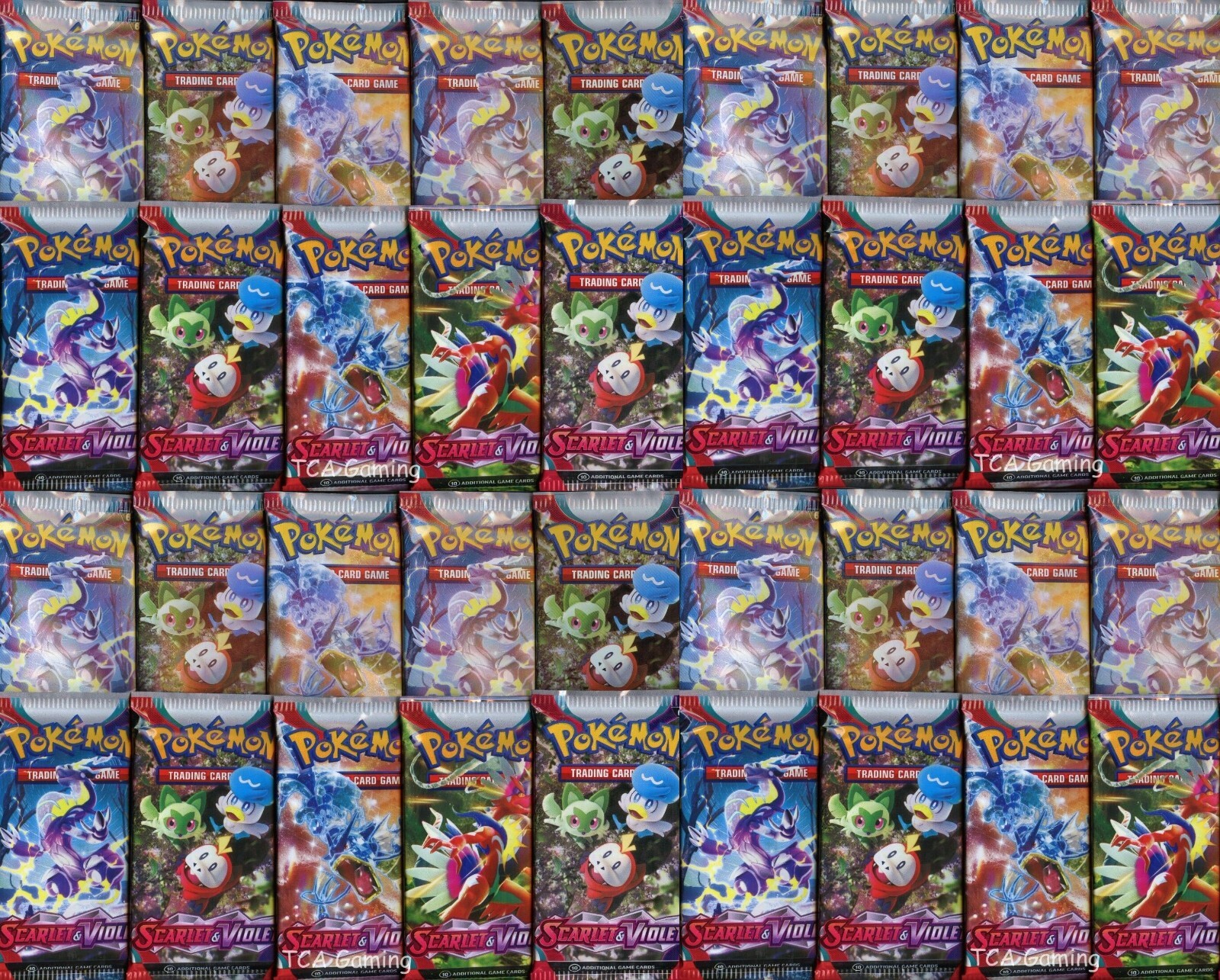 36x SCARLET & VIOLET Sealed BOOSTER PACKS (Box lot - 10 Pokemon Cards ...