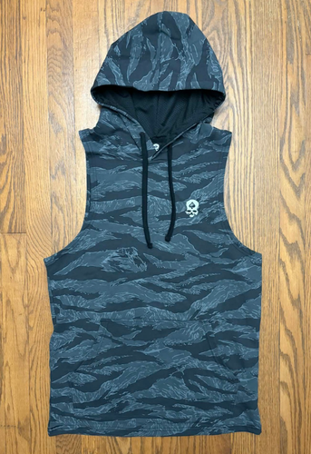 ZERO FOXTROT Shirt Mens M Black Tiger Stripe Camo Gym Tank Hoodie ...
