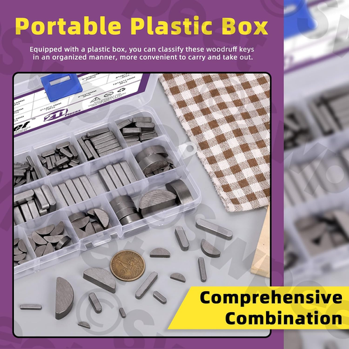 211Pcs Metric Woodruff Key Assortment Kit with 15 Sizes Woodruff ...